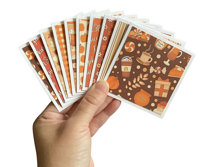 Handmade Fall Note Cards, Set of 6, Card Set, Note Cards, Thanksgiving ...