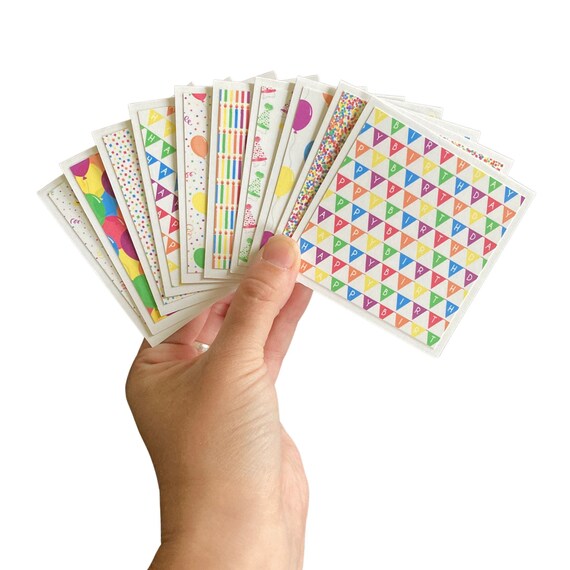 10 Mini Birthday Cards 3x3 Mini Note Cards Mini Notecards - Etsy