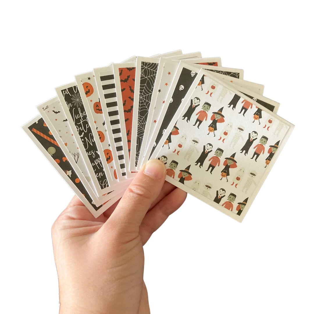 10 Mini Halloween Cards 3x3 Mini Note Cards Halloween Cards & Envelopes ...