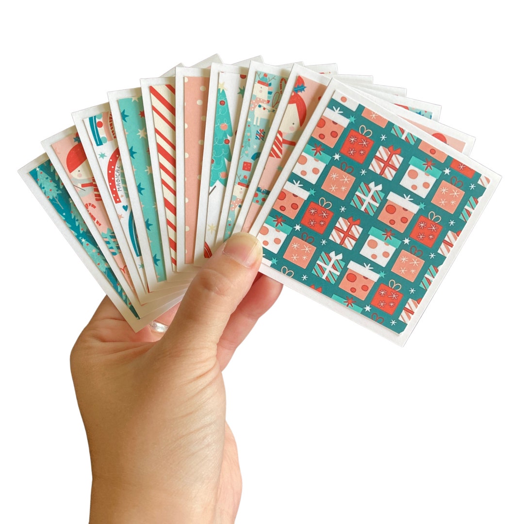 10 Mini Christmas Cards | 3x3 Mini Note Cards | Mini Notecard | Mini ...