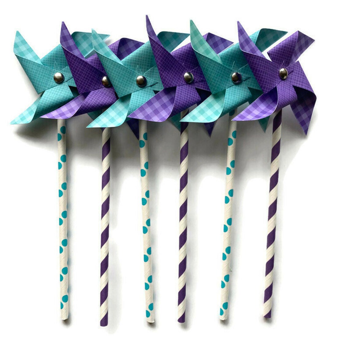 Paper Pinwheels / Blue & Purple Pinwheels / Non-spinning Paper - Etsy
