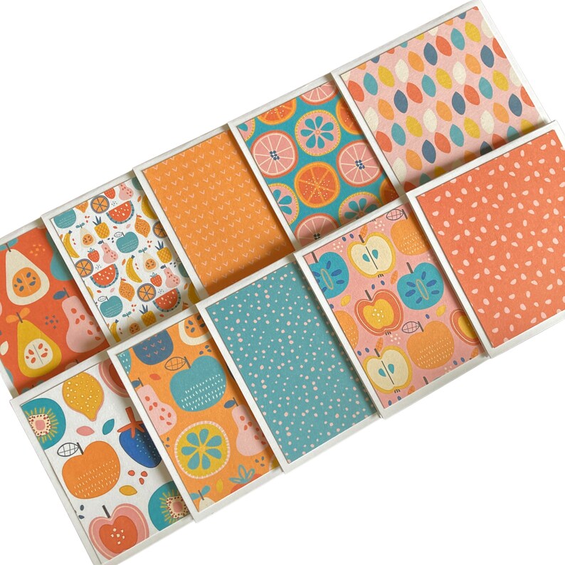 10 Mini Fruit Cards | 3x3 Mini Note Cards | Mini Notecard | Mini Cards ...