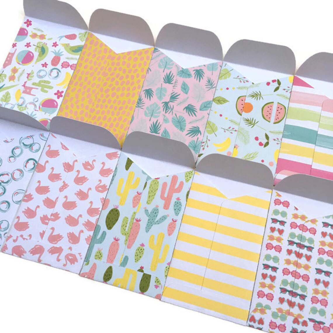 Set of 10 / Summer Gift Card Holders / Mini Envelopes / Gift - Etsy