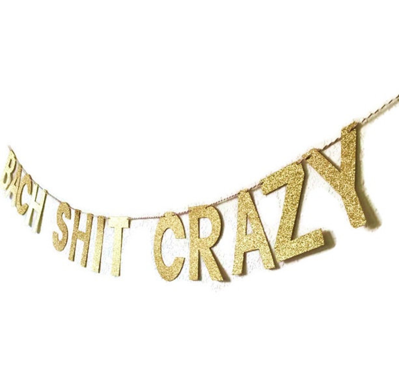 Glitter Bach Sht Crazy Banner / Bachelorette Party Banner / | Etsy