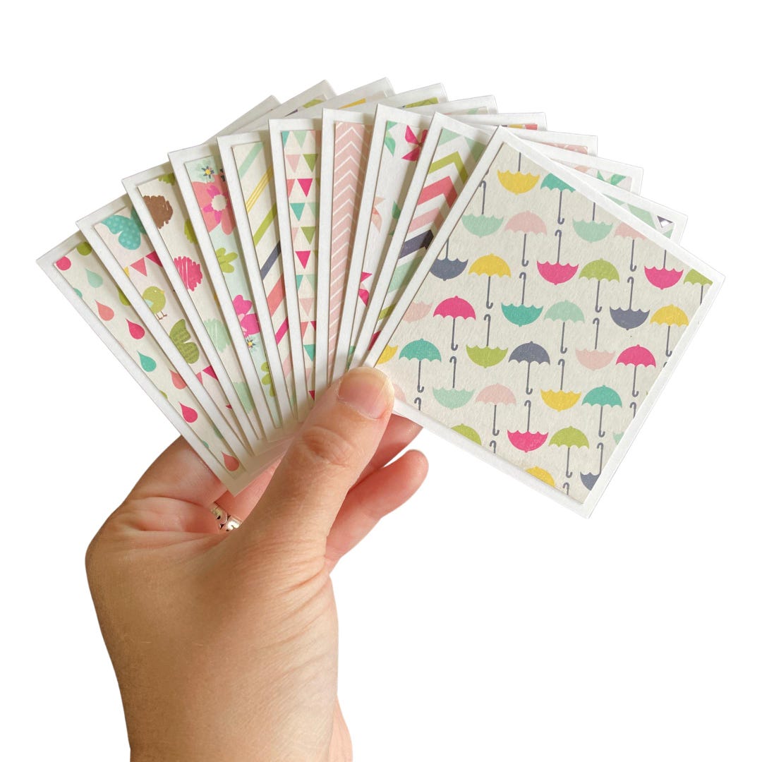10 Mini Spring Cards | 3x3 Mini Note Cards | Mini Notecards | Girl Note ...