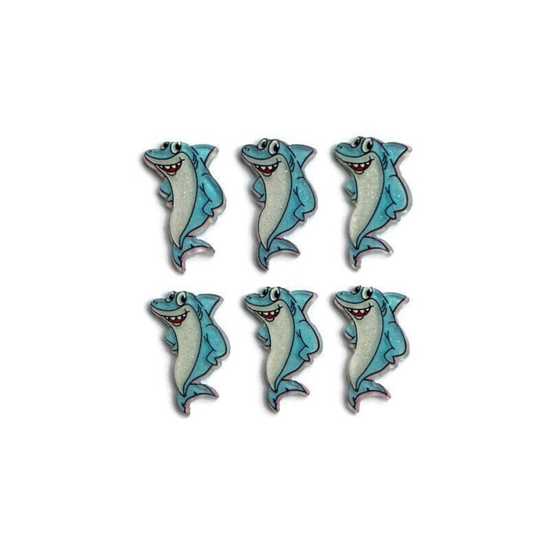 Shark Magnets + Tin | Glitter Magnets | Fridge Magnets | Kawaii Magnets ...