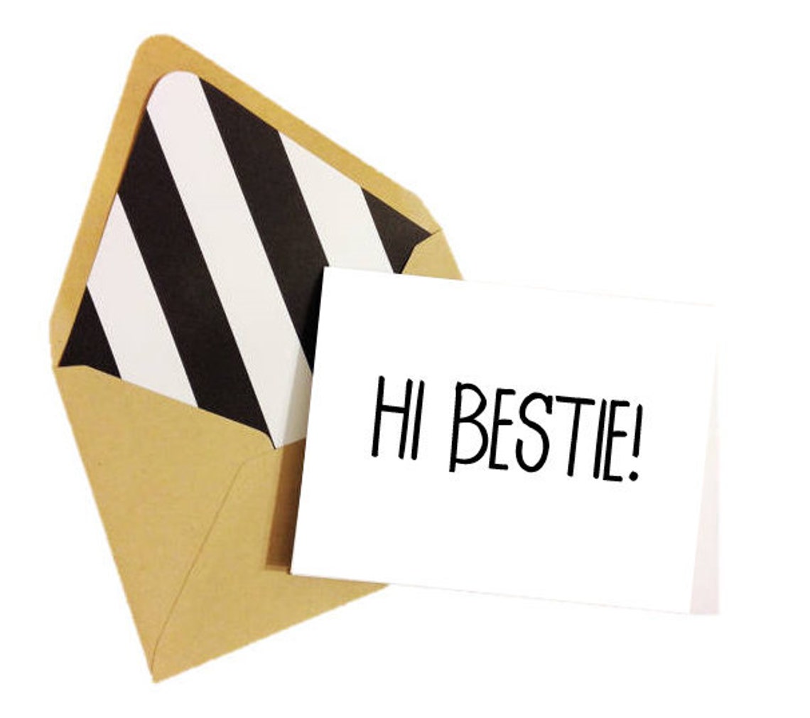 Hi Bestie Card // Friend Greeting Card // Hello Card // Best | Etsy