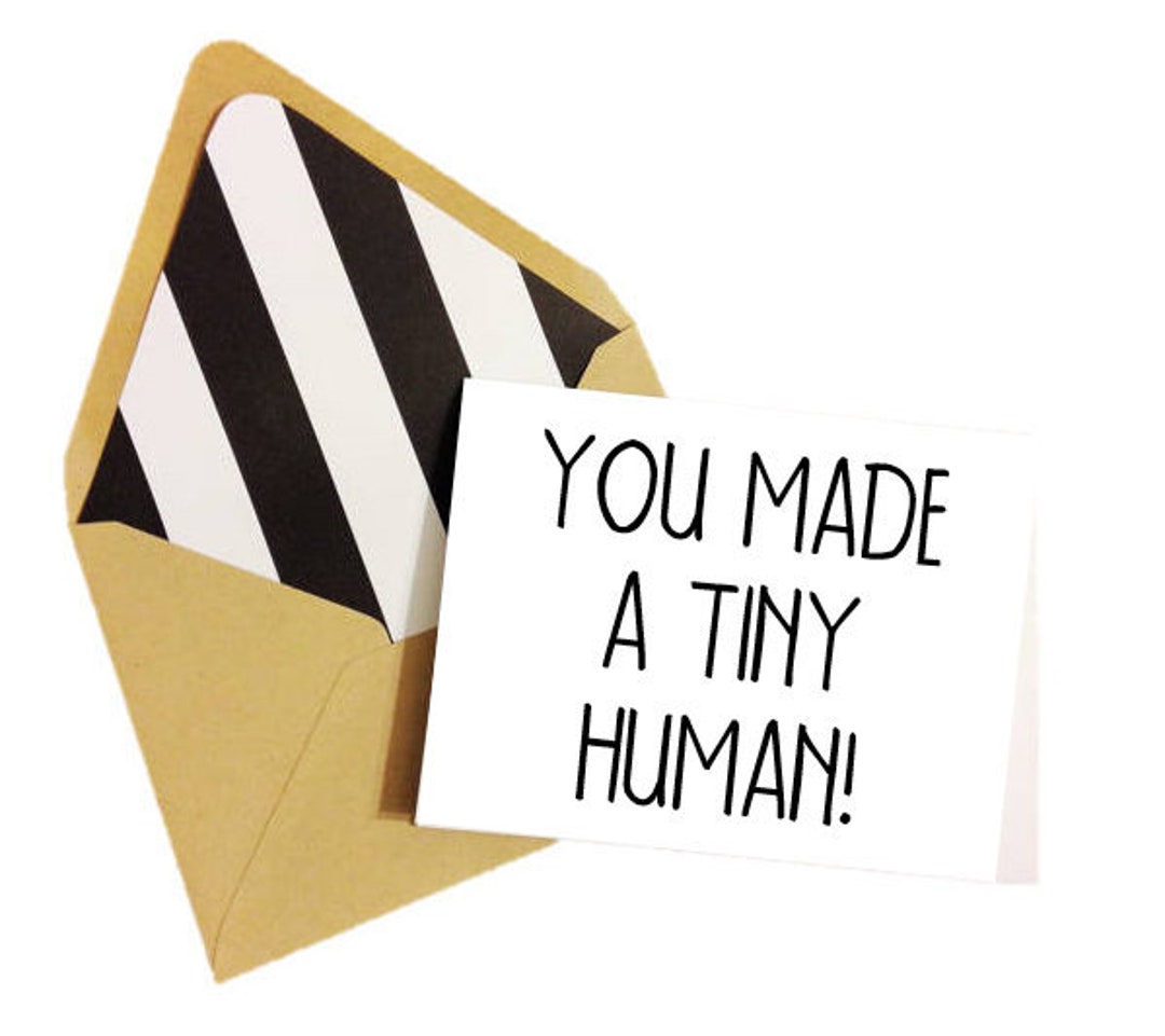 You Made a Tiny Human Card // Baby Shower Card // Funny Baby - Etsy