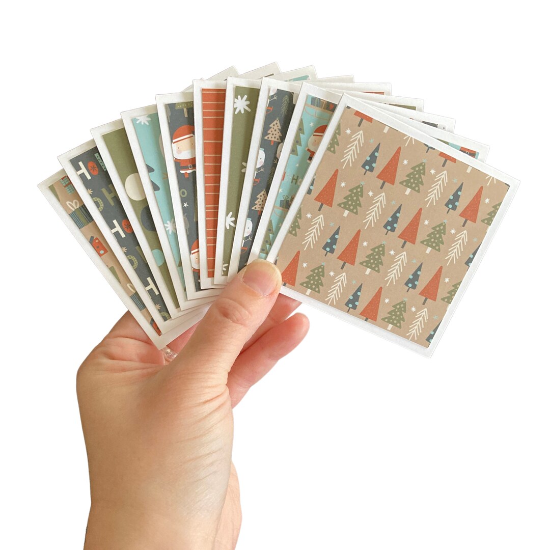 10 Mini Christmas Cards | 3x3 Mini Note Cards | Mini Notecard | Mini ...