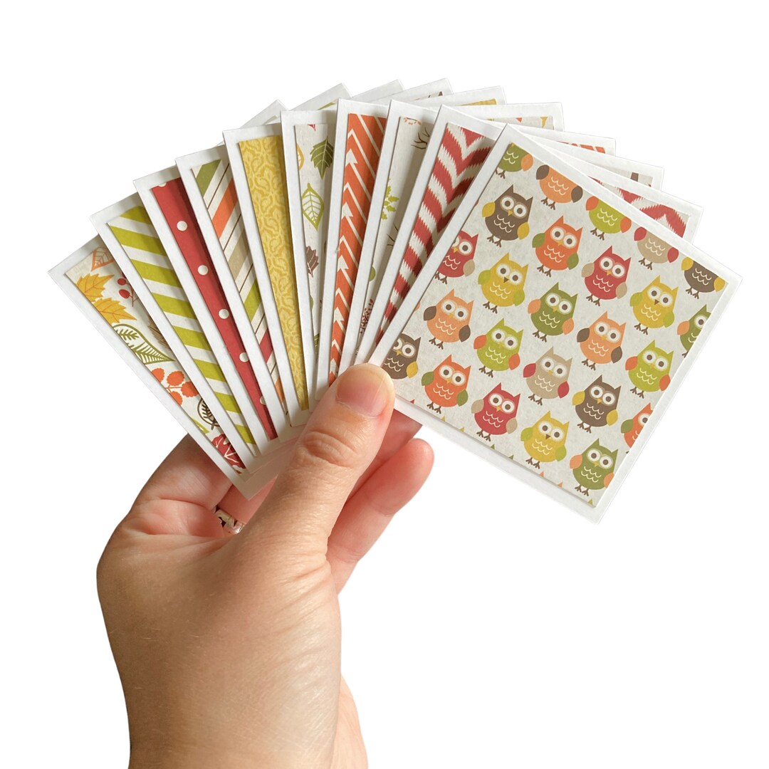 10 Mini Fall Cards | 3x3 Mini Note Cards | Mini Notecard | Mini Cards ...