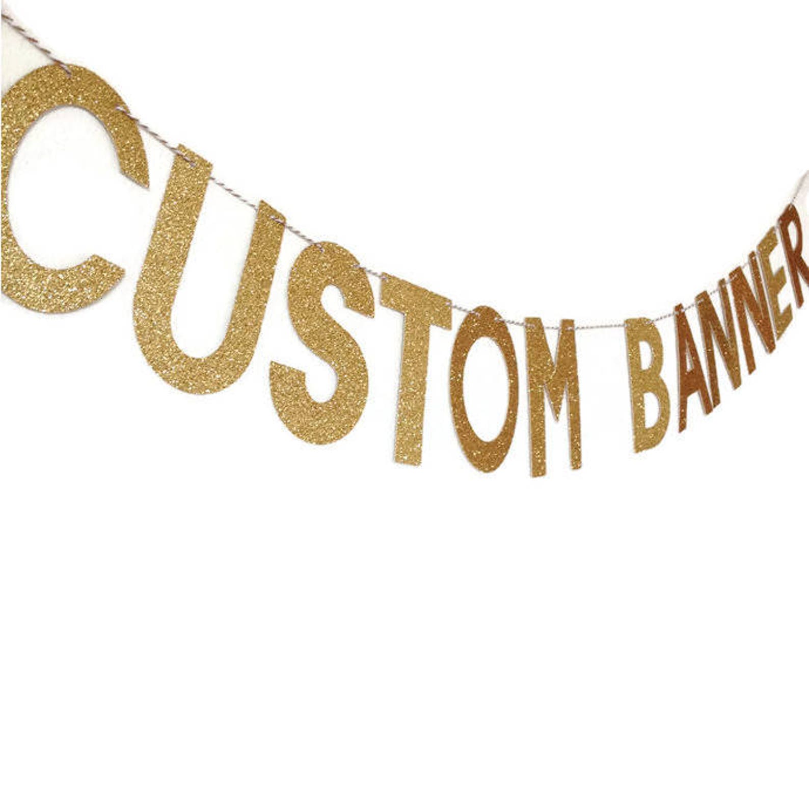 Custom Glitter Banner // Glitter Custom Banner // Gold Glitter Banner ...