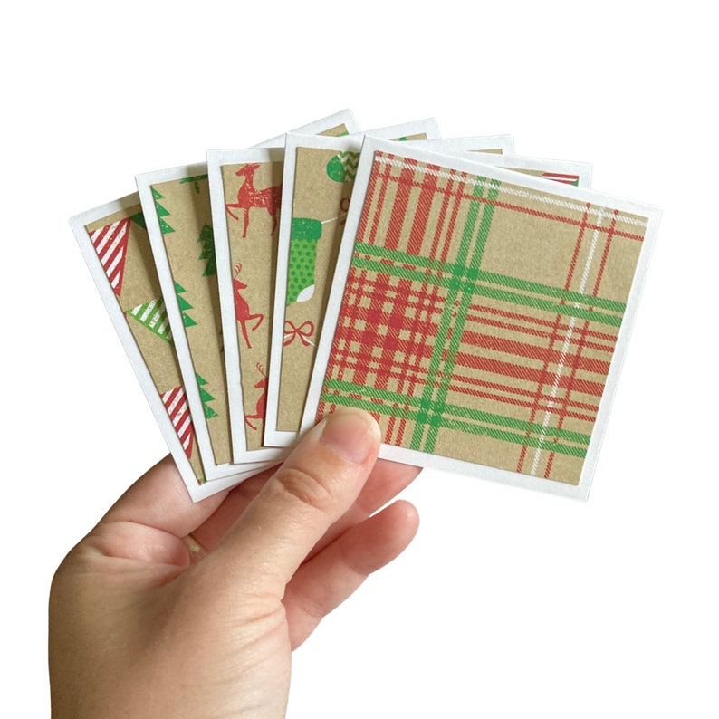 10 Mini Christmas Cards | 3x3 Mini Note Cards | Mini Notecard | Mini ...