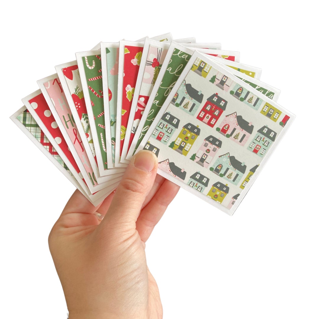 10 Mini Christmas Cards | 3x3 Mini Note Cards | Mini Notecard | Mini ...