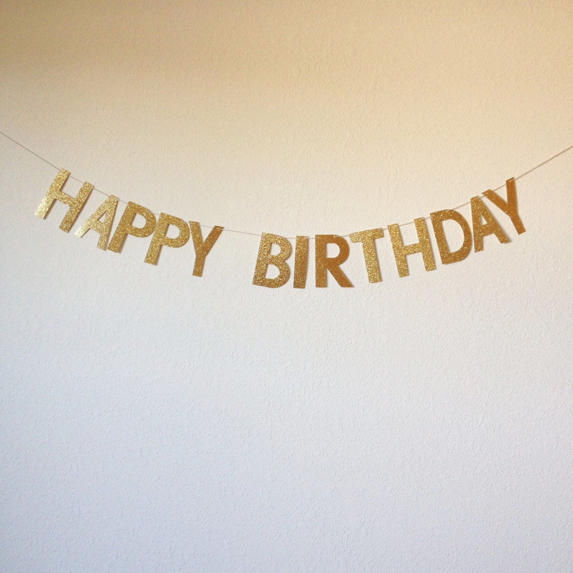 Gold Happy Birthday Banner // Custom Birthday Banner // - Etsy