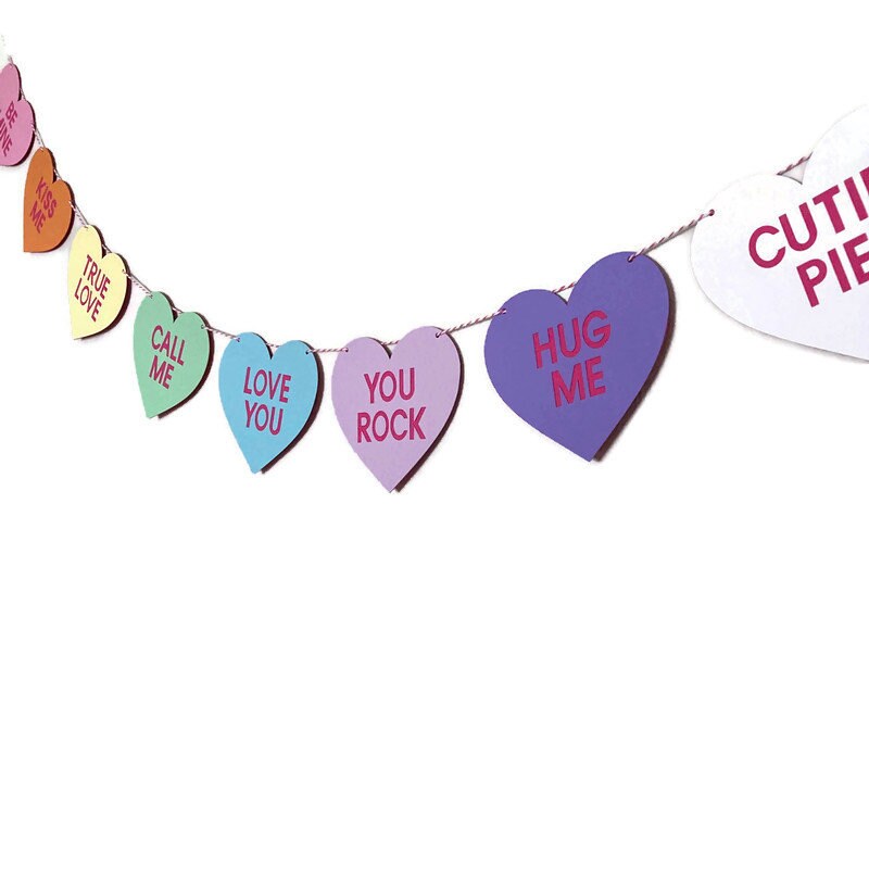 Conversation Heart Banner Valentine's Day Banner | Etsy