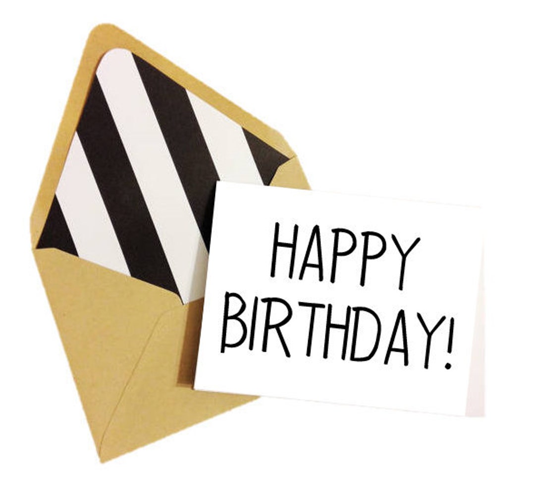 Happy Birthday Card Blank Birthday Card Simple Birthday Etsy