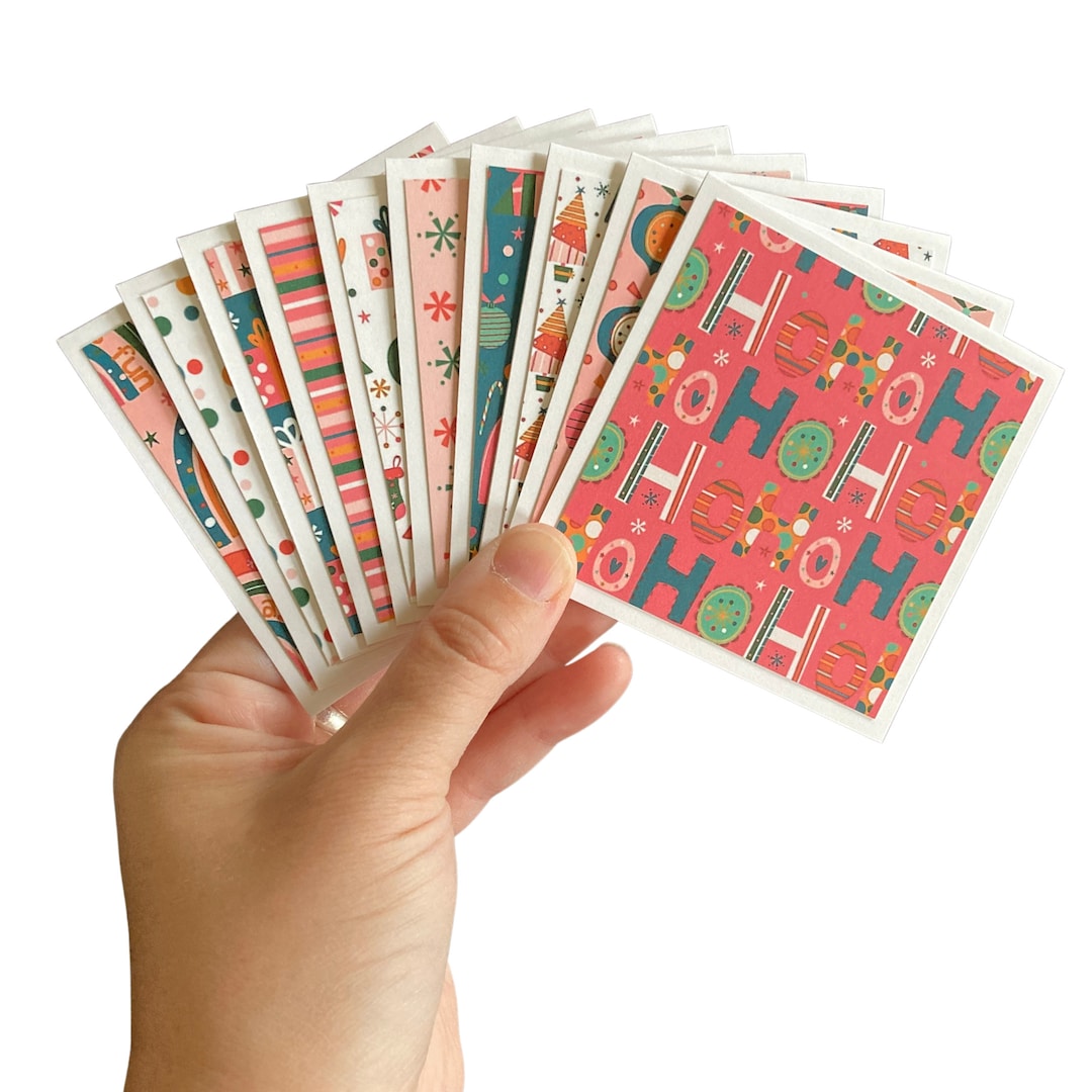 10 Mini Christmas Cards 3x3 Mini Note Cards Mini Notecard Mini Cards ...