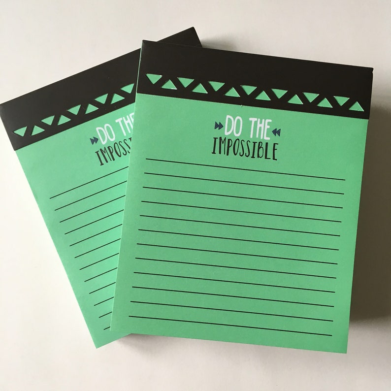 Do the Impossible Notepad // Green Notepad // Mini Notepad // - Etsy Do the Impossible Notepad // Green Notepad // Mini Notepad // - Etsy