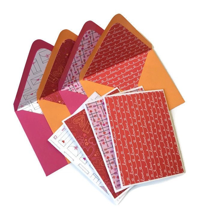 Valentine Note Cards / Blank Note Cards / Valentine Stationery | Etsy