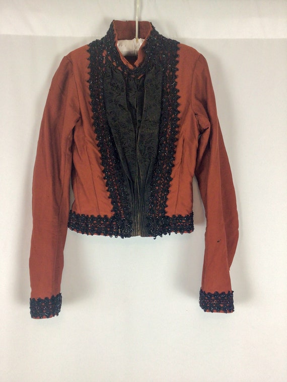 Antique Victorian Jacket | Victorian pumpkin orange b… - Gem