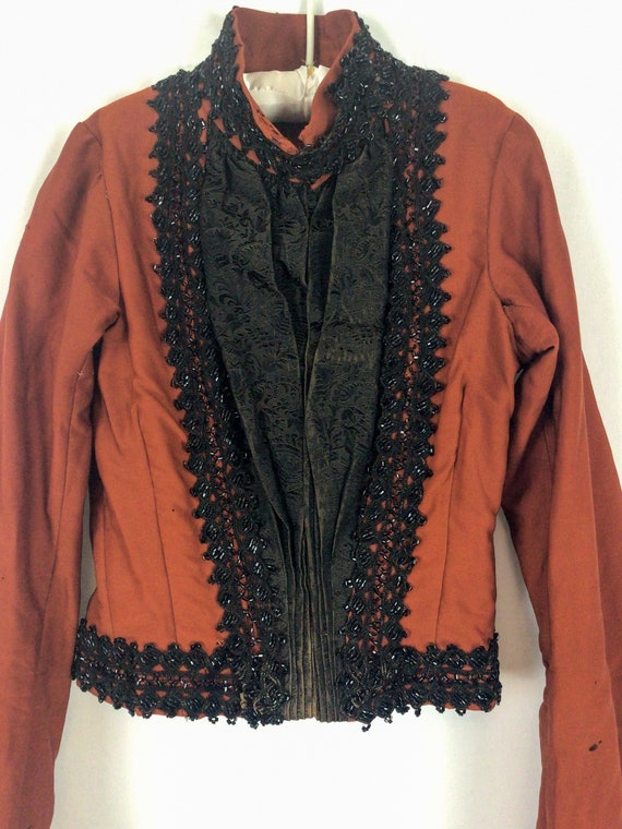 Antique Victorian Jacket | Victorian pumpkin orange b… - Gem