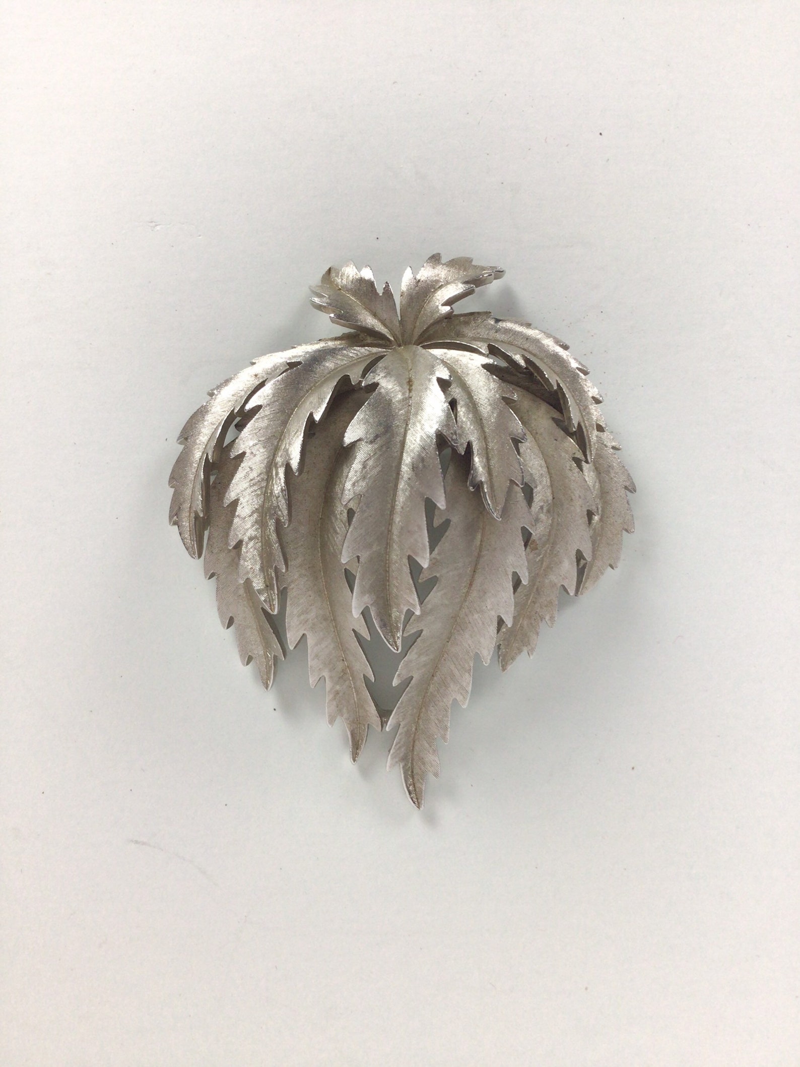 Vintage 50s brooch Vintage silver toned thistle brooch | Etsy