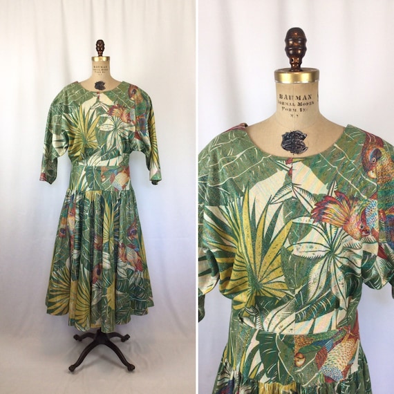 Jungle green 1980s vintage - Gem