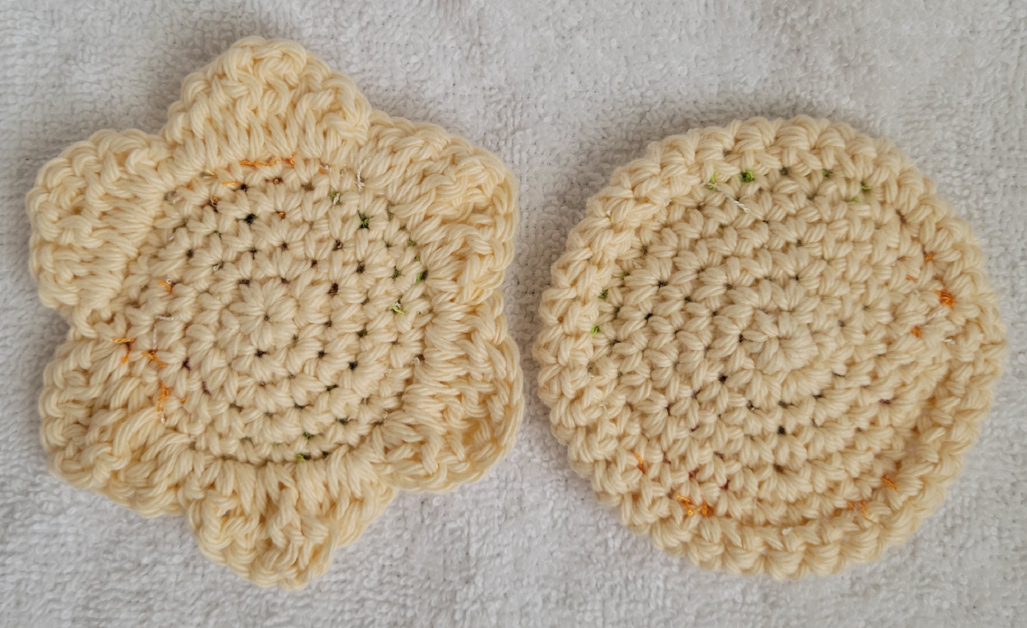 Solid Citrus Colors Crochet Flowers and Round Shaped Scrubbies - Etsy