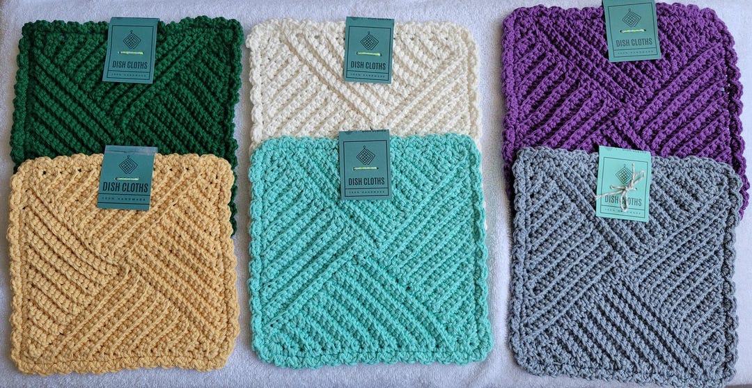 4 Way Ridge Dishcloths - in Solid Colors - Etsy