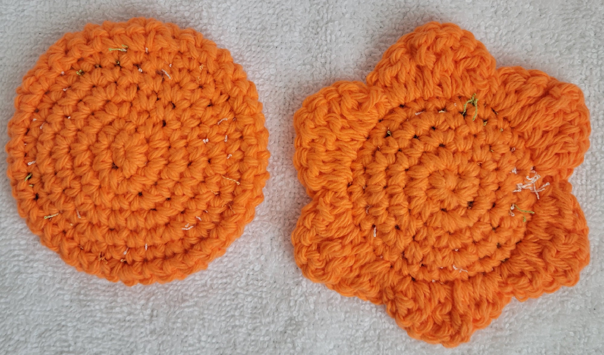 Solid Citrus Colors Crochet Flowers and Round Shaped Scrubbies - Etsy