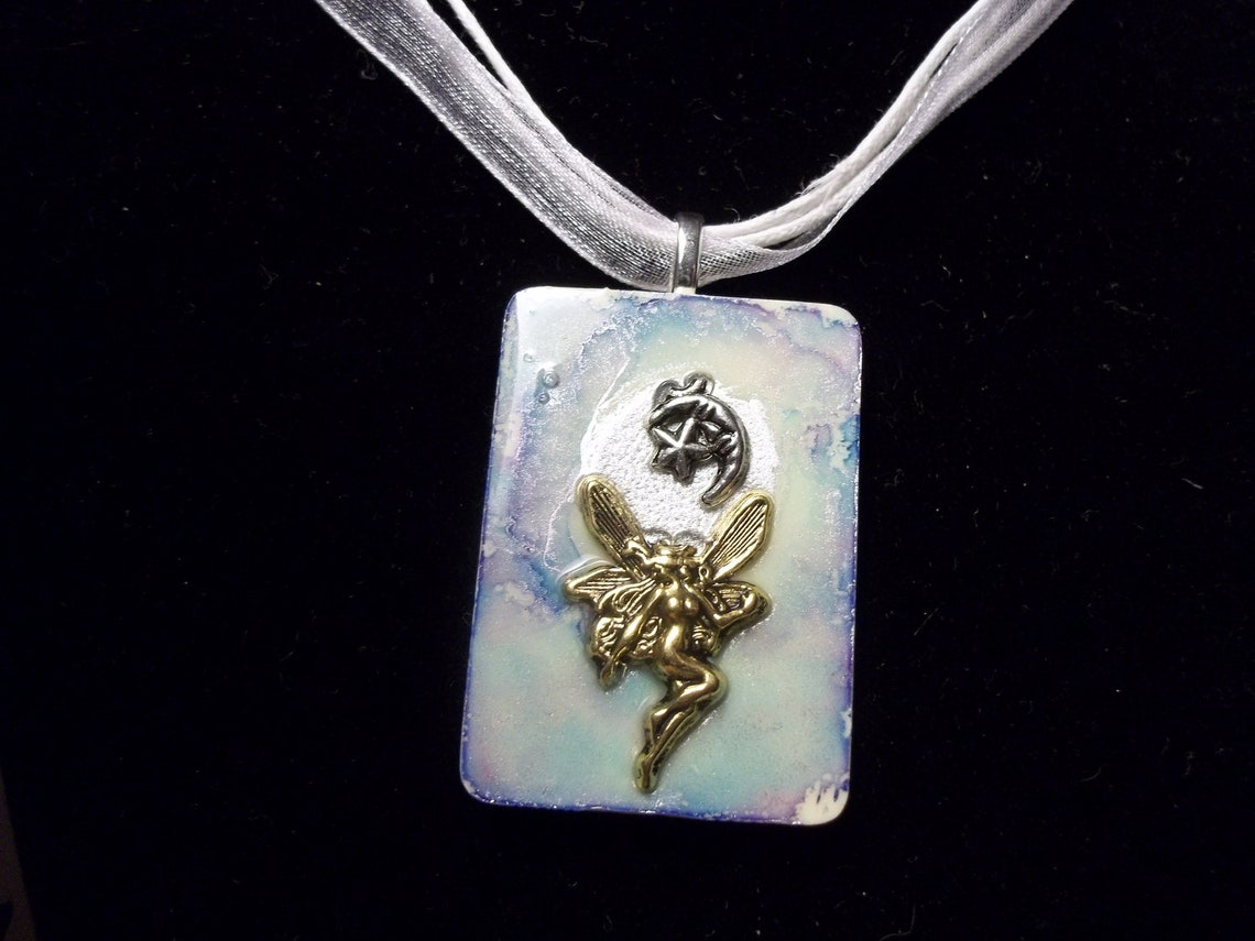 Choice of Altered Art Alcohol Ink Dyed Fairy Fairies Moon Game | Etsy