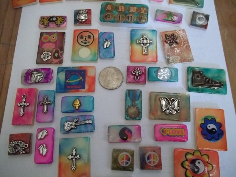 Choice of Peace Sign Yin Yang Altered Art Alcohol Ink Dyed - Etsy