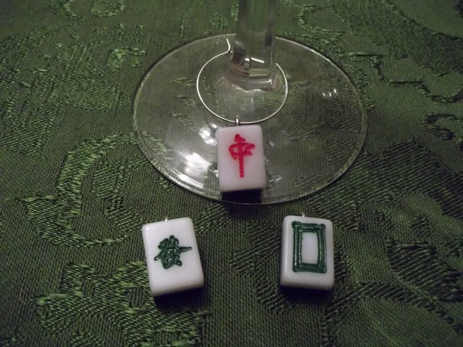 Mahjong Wine Charms Set of 3 Dragons Charms Made From Mini - Etsy Hong Kong