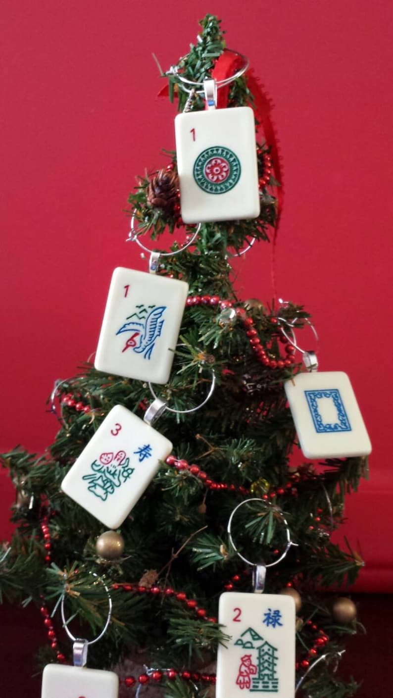 Set of 4 Mahjong Tile Christmas Tree Ornaments Individual - Etsy.de