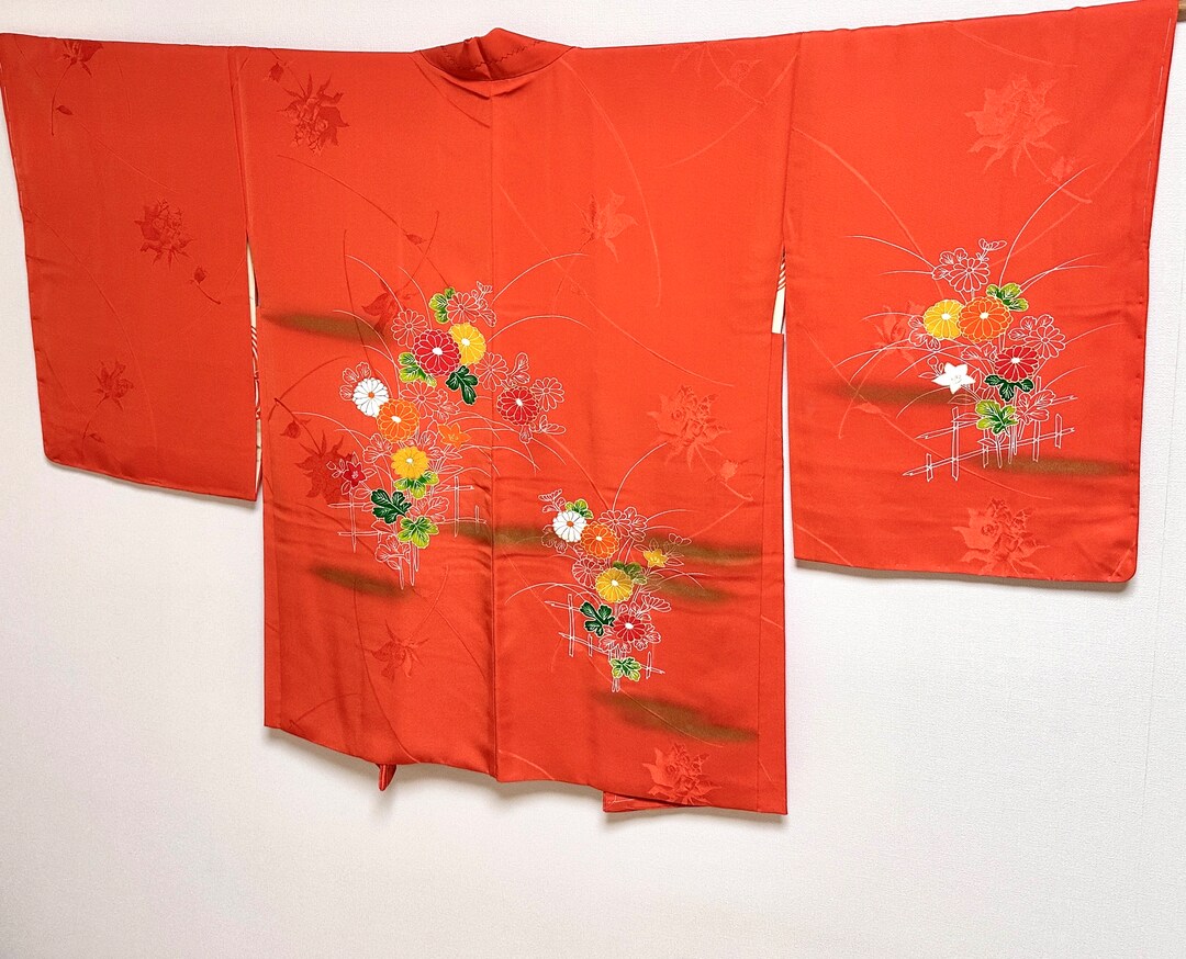 Vintage Haori Chrysanthemum and Rose, Yuzen, Japanese Haori - Etsy