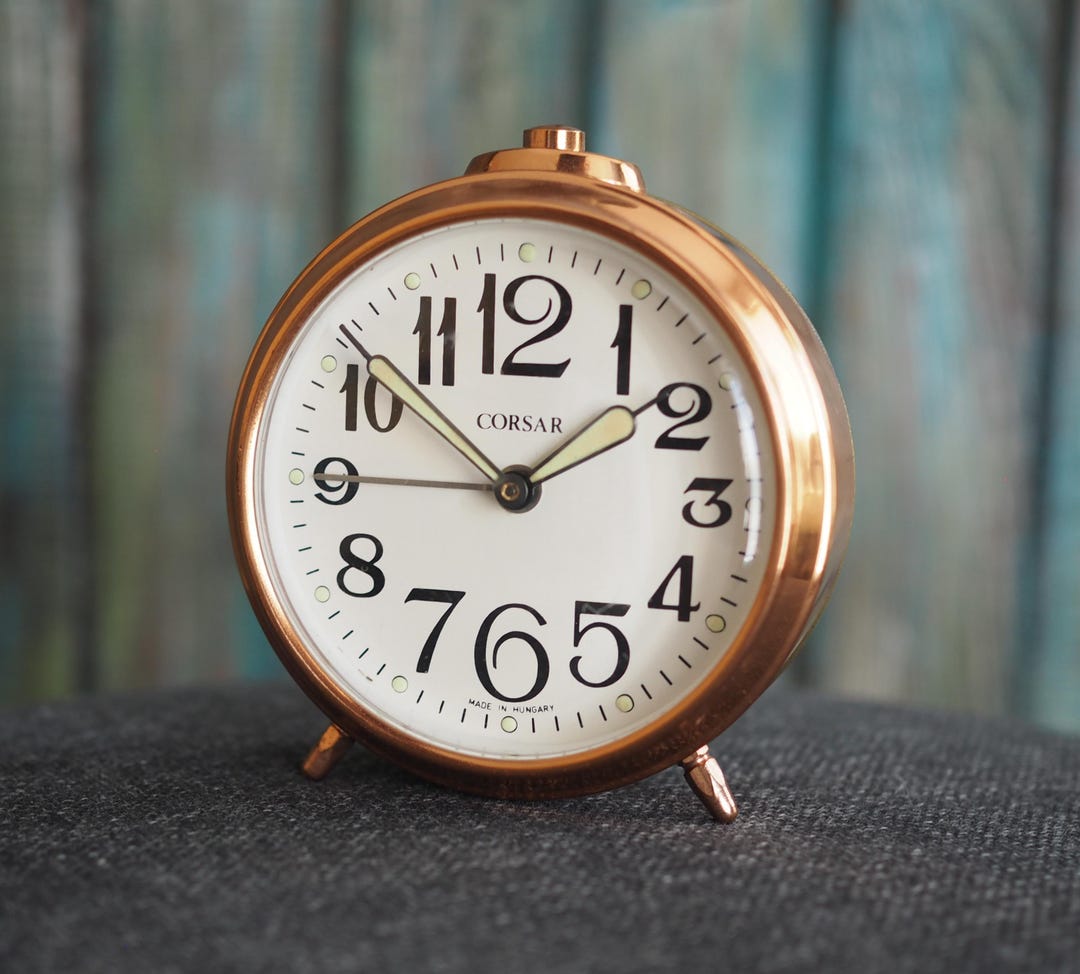 Vintage Corsar Wind-up Alarm Clock – 95 Mm Copper-tone Case, Made in ...