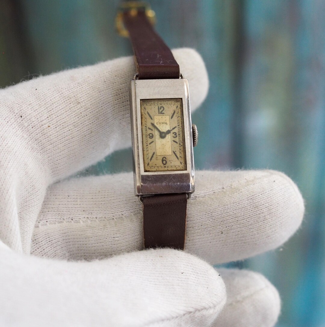Vintage Cyma Swiss Art Deco Ladies Watch – 13 X 27 Mm Rectangular Case ...