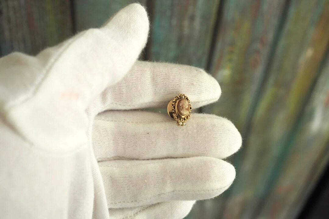 Vintage Rare and Tiny German Cameo Brooch Victorian Lady Cameo Brooch ...