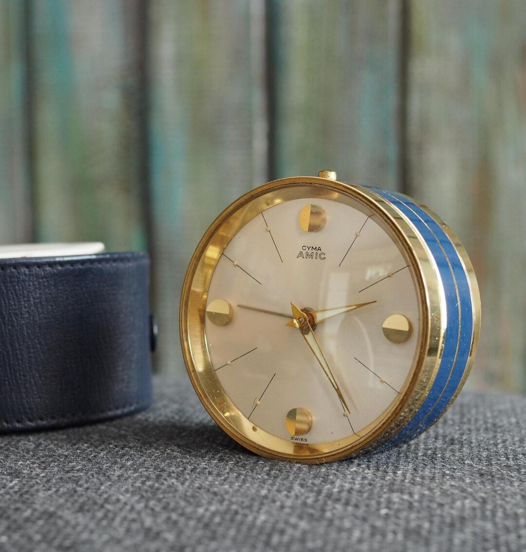 Vintage Cyma Amic Travel Alarm Clock – Swiss Made Mechanical Wind-up ...