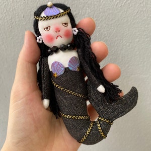 Handmade Grumpy Mermaid Doll - Etsy