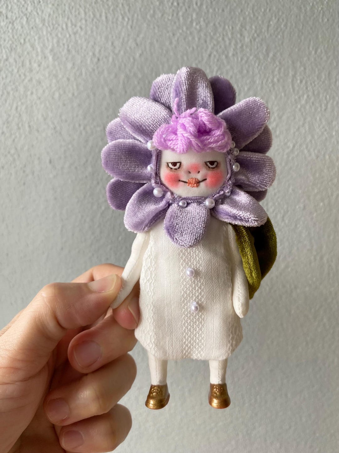 Handmade Smiling Flower Doll - Etsy