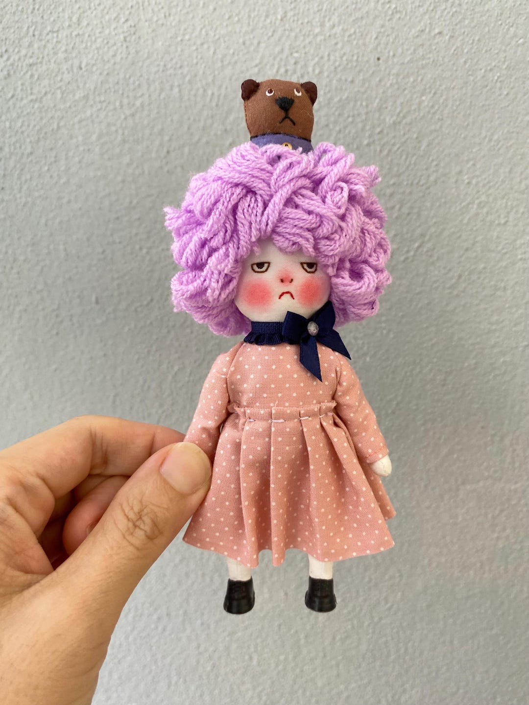 Handmade Grumpy Doll With Her Pet - Etsy