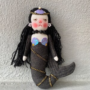 Handmade Grumpy Mermaid Doll - Etsy