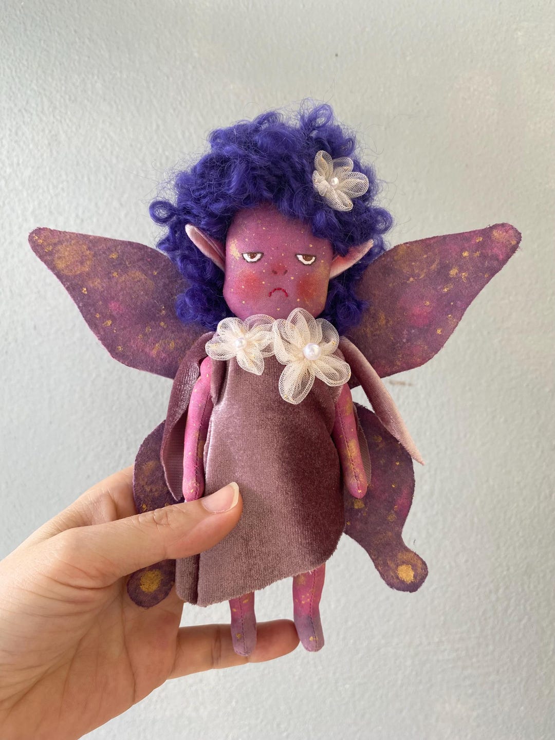 Grumpy Purple Flower Fairy ( Medium Size) - Etsy