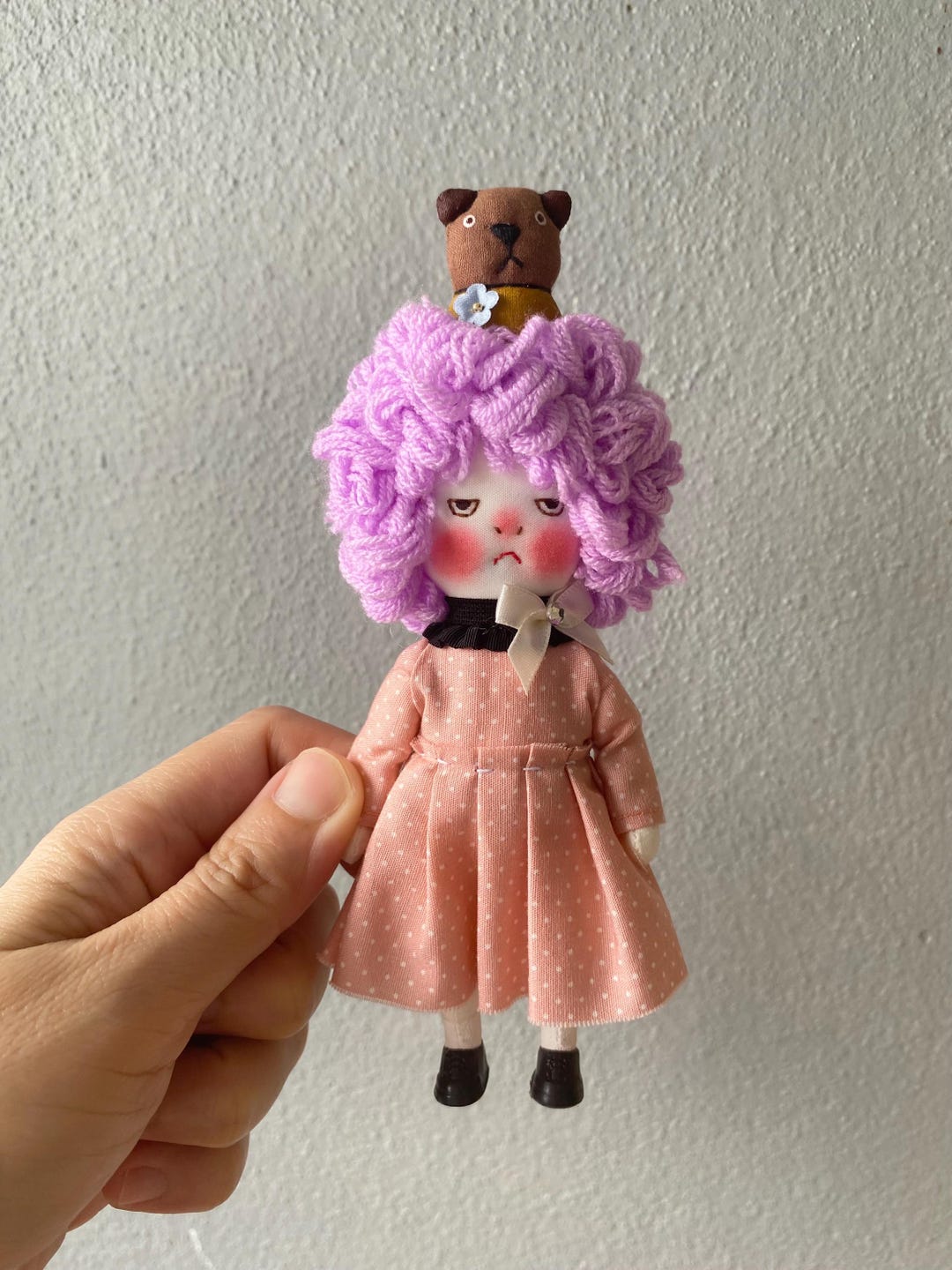 Handmade Grumpy Doll With Her Pet - Etsy