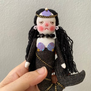 Handmade Grumpy Mermaid Doll - Etsy