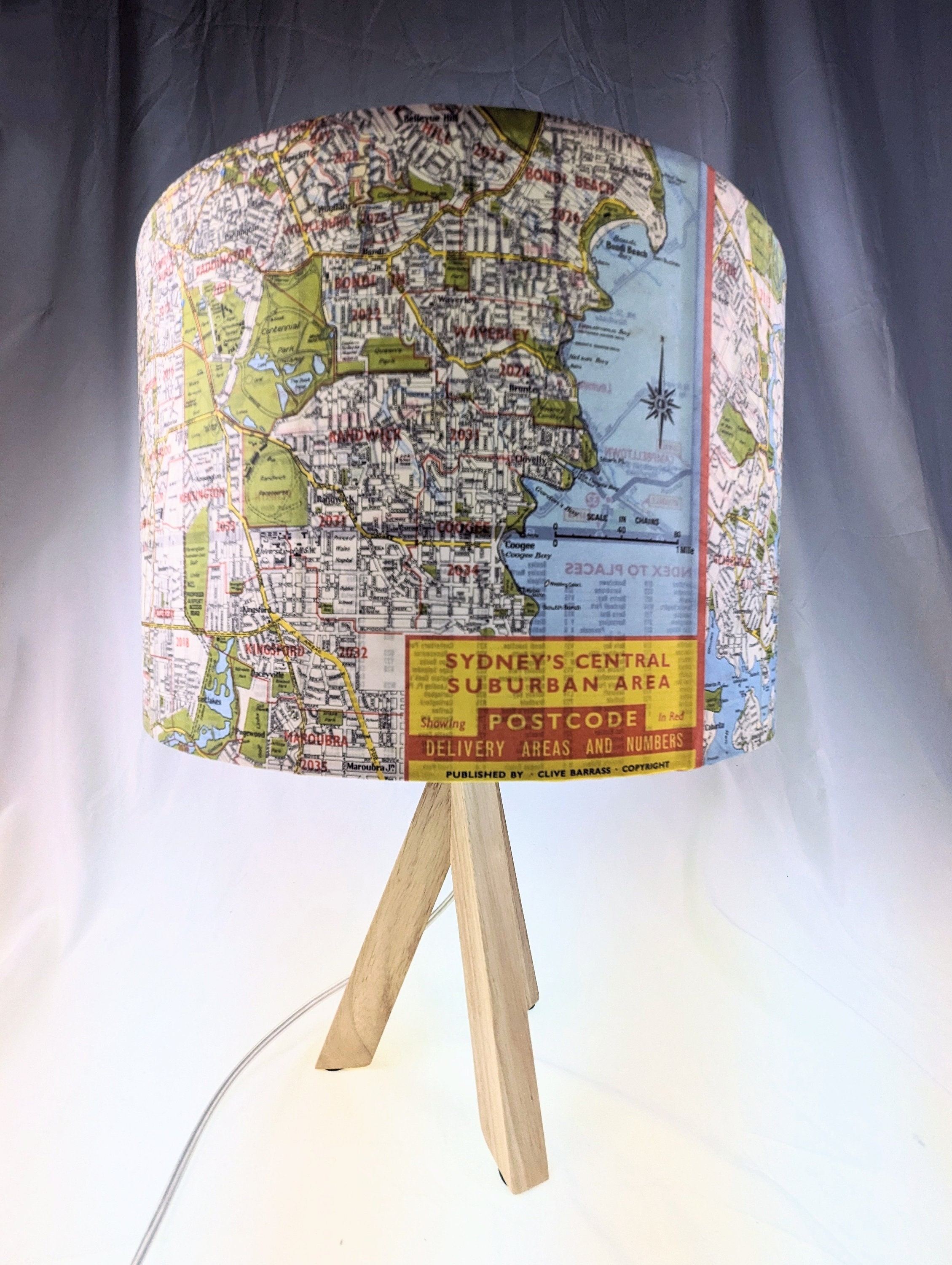 Sydney, Australia Retro Vintage Map Lamp - Etsy