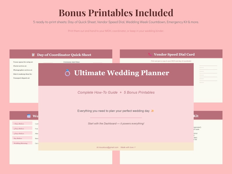 Ultimate Wedding Planner Google Sheets Template | 26-tab Automated ...