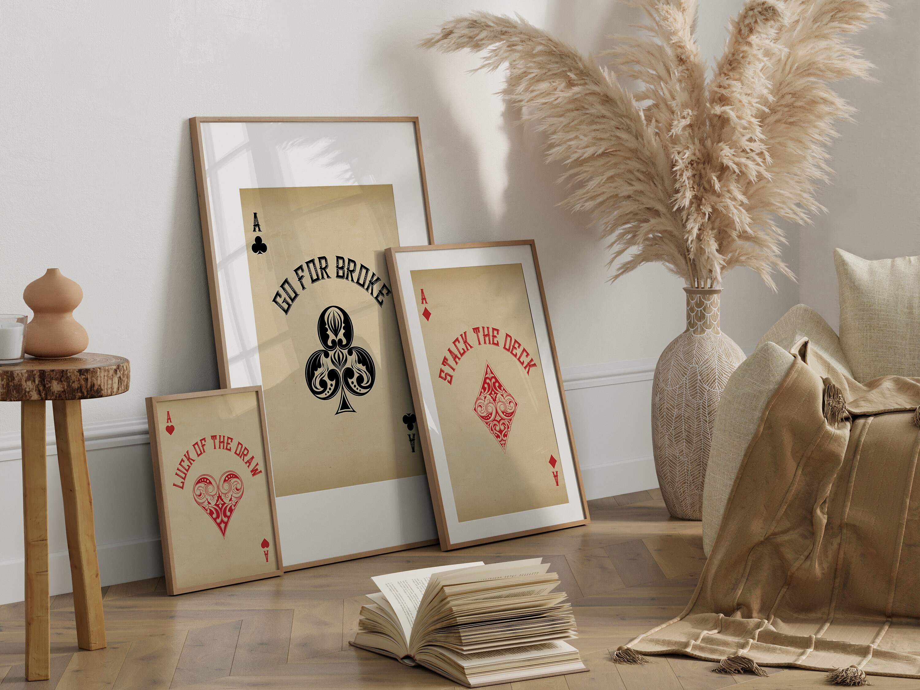 Four Aces Printable Wall Art | Set of 4 Playing Card Prints | Fun Wall ...