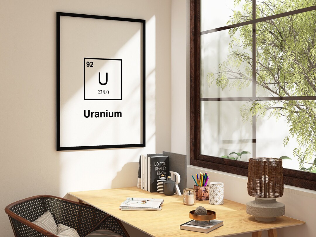 Element Uranium Wall Art | Radioactive Element of the Periodic Table ...